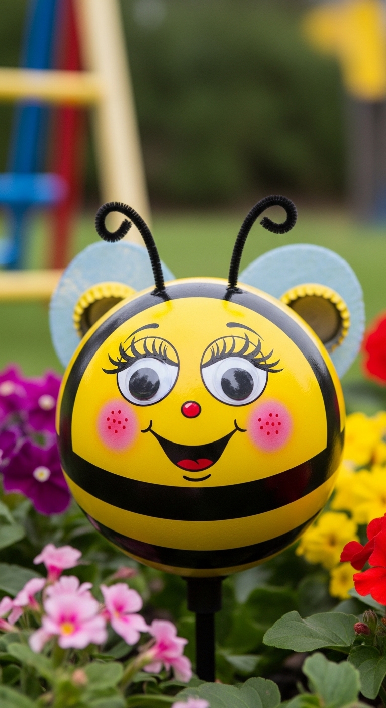 15+ Bowling Ball Bumble Bee Ideas For Cute Garden Decor