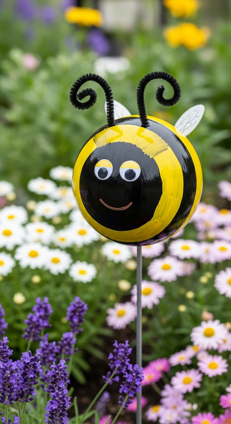 15+ Bowling Ball Bumble Bee Ideas For Cute Garden Decor
